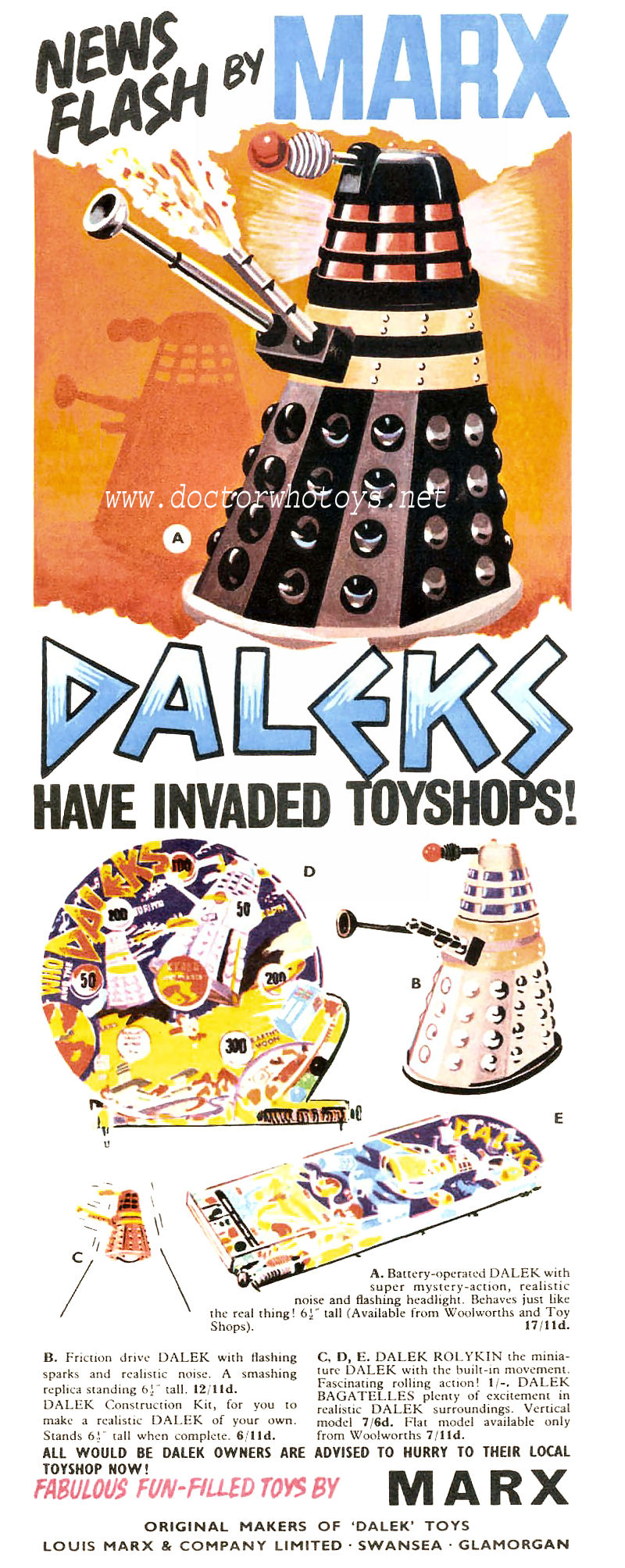 Marx Doctor Who Toys and Figures